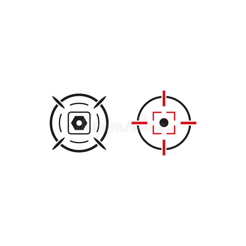 Target Icon. Precision Aim Symbol. Vector Focus Mark. Black Red Design ...