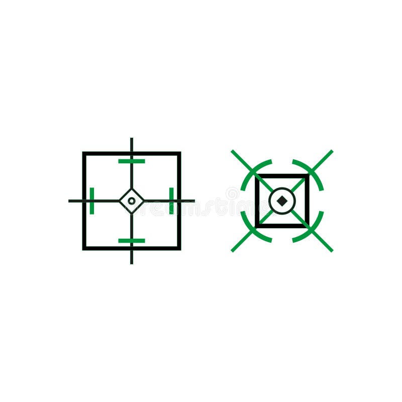 Target Icon. Precision Sight Symbol. Vector Focus Point. Green Square ...