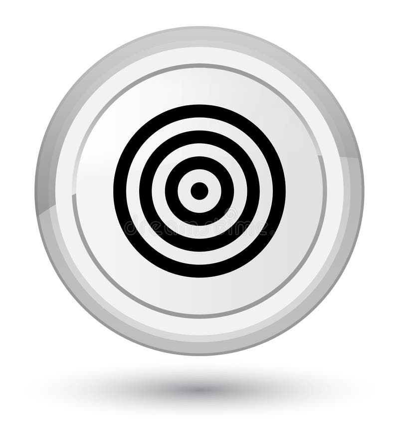 Target Icon Prime White Round Button Stock Illustration - Illustration ...