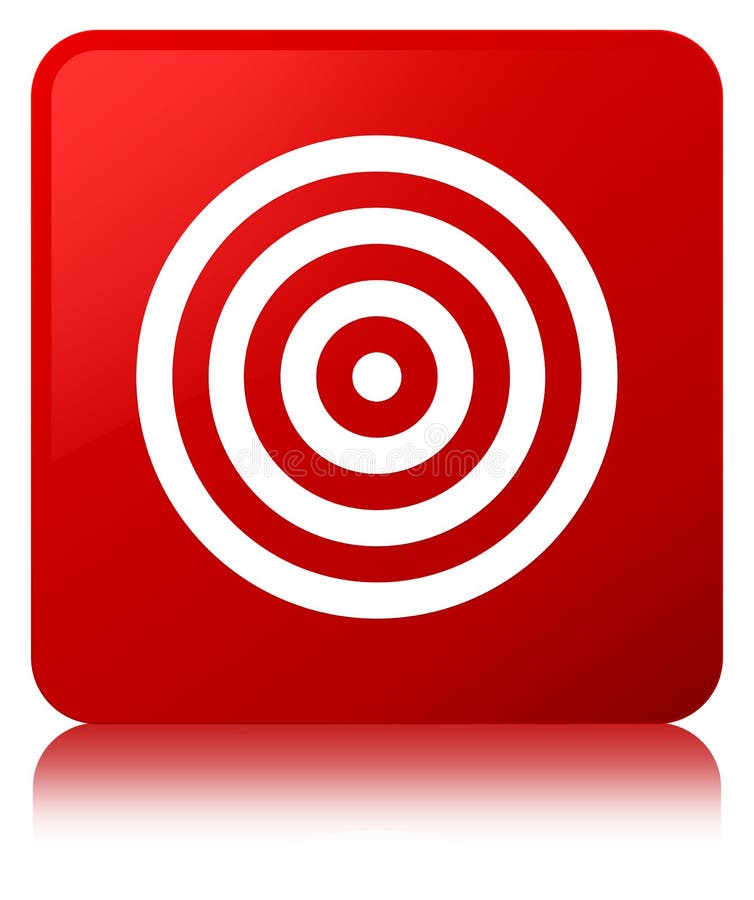 Target Icon Red Square Button Stock Illustration - Illustration of icon ...