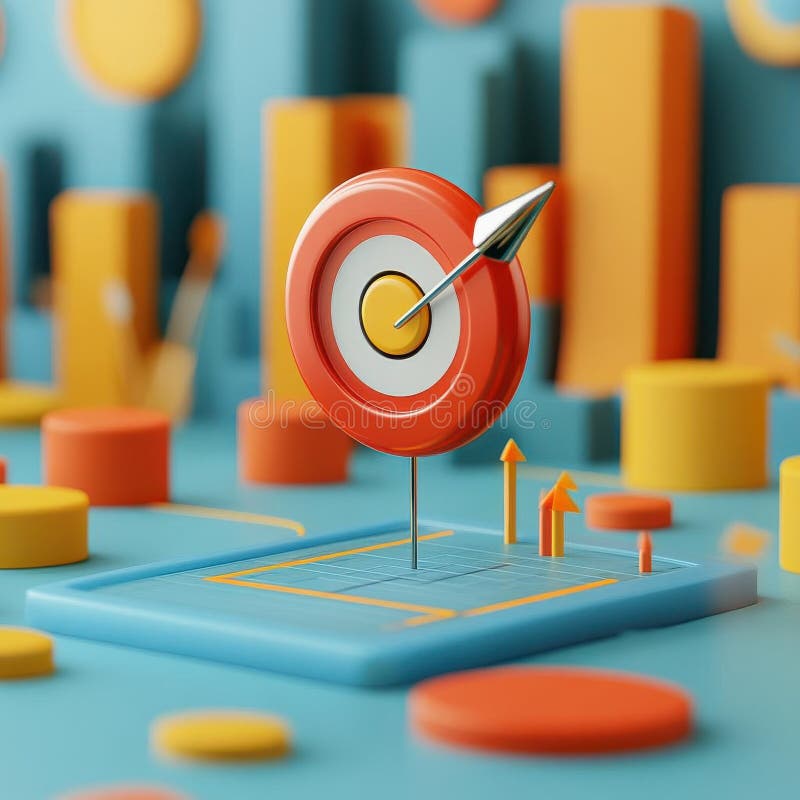 Target Icon with Retargeting Campaign Stats, Digital Advertising ...