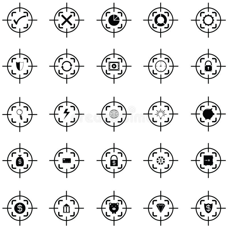Target icon set stock vector. Illustration of symbol - 107353417