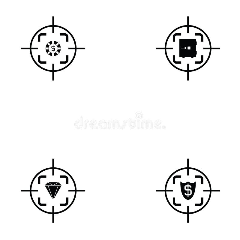 Target icon set stock vector. Illustration of vector - 107353450