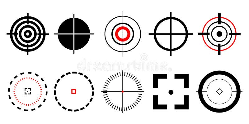 Target Icon. Set of Different Targets. Military Texture. Vector ...