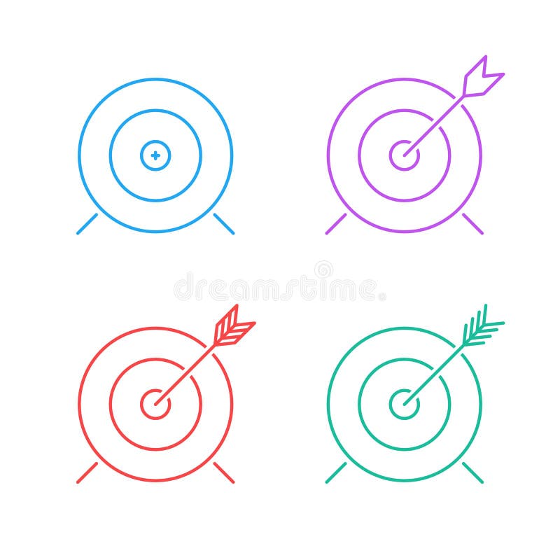 Outline Target, Challenge, Objective Icon. Editable Stroke Stock Vector ...