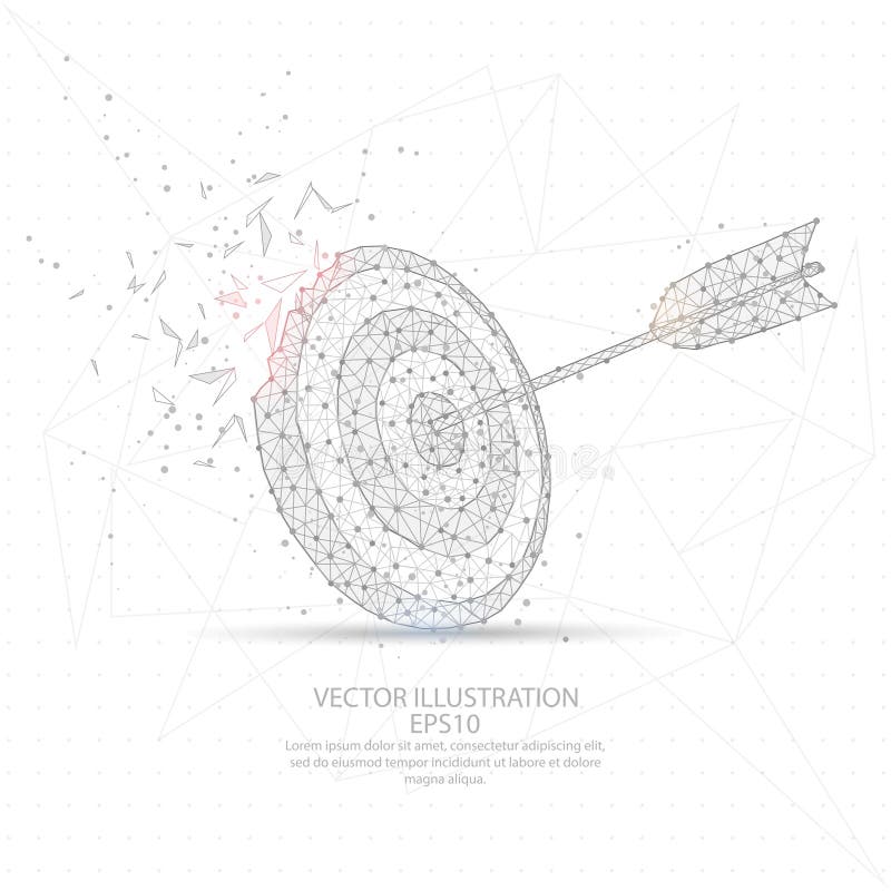 Target Shape Digitally Drawn Low Poly Wire Frame. Stock Vector ...