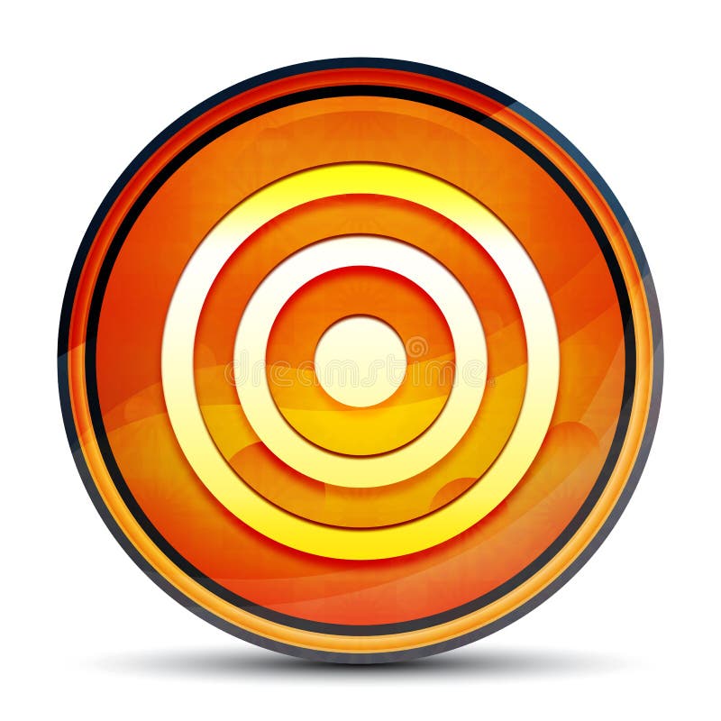 Target Icon Shiny Bright Orange Round Button Illustration Stock ...