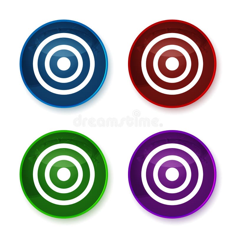 Target Icon Shiny Round Buttons Set Illustration Stock Vector ...