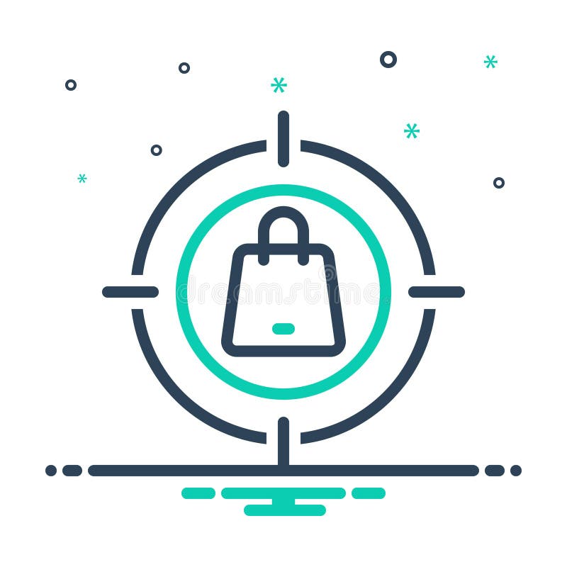 Mix Icon for Target, Shopping Bag and Goal Stock Vector - Illustration ...