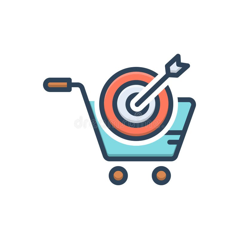 Color Illustration Icon for Target, Shopping Cart and Goal Stock Vector ...