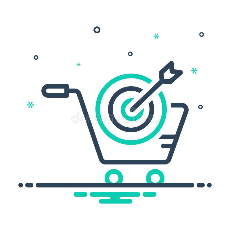 Mix Icon for Target, Shopping Cart and Trolley Stock Vector ...