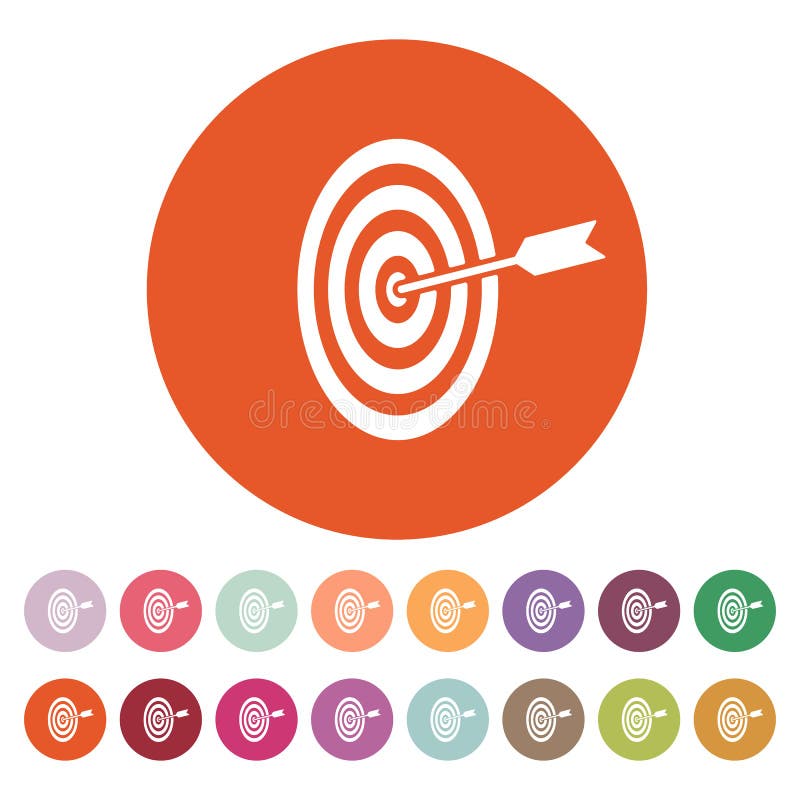 The Target Icon. Target Symbol. Flat Stock Vector - Illustration of ...