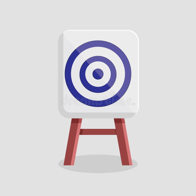 Target Icon with Two Legs in Flat Style with Arrow in the Center Aim ...