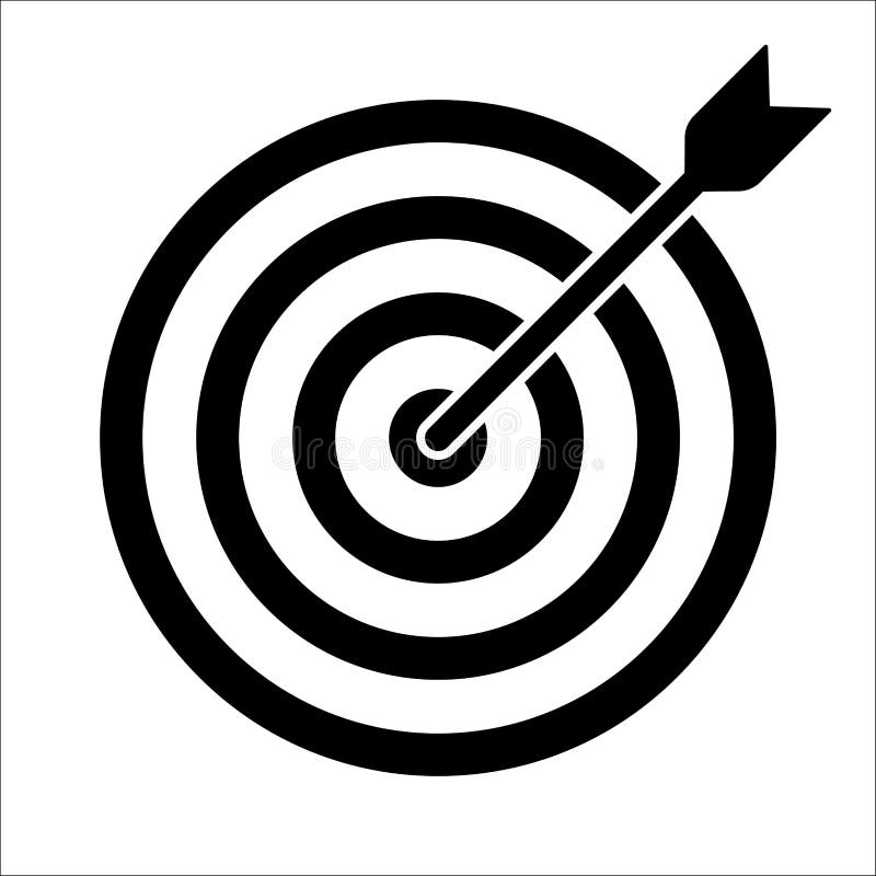 Target Icon Vector with Arrows in the Center Stock Vector ...