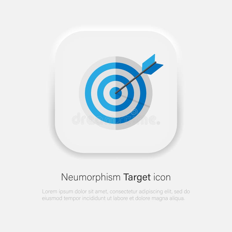 Target Icon Vector. Blue Target Icon in Trendy Neumorphism Design ...