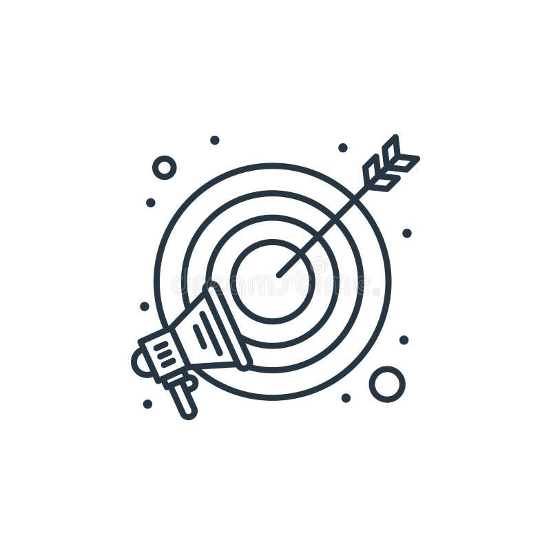 Target Icon Vector from Digital Marketing Concept. Thin Line ...