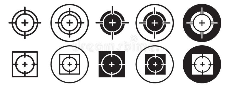 Target Icon Vector Set Collection for Web Stock Vector - Illustration of pictogram, silhouette ...