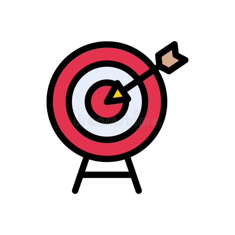 Target Vector Color Line Icon Stock Vector - Illustration of design ...