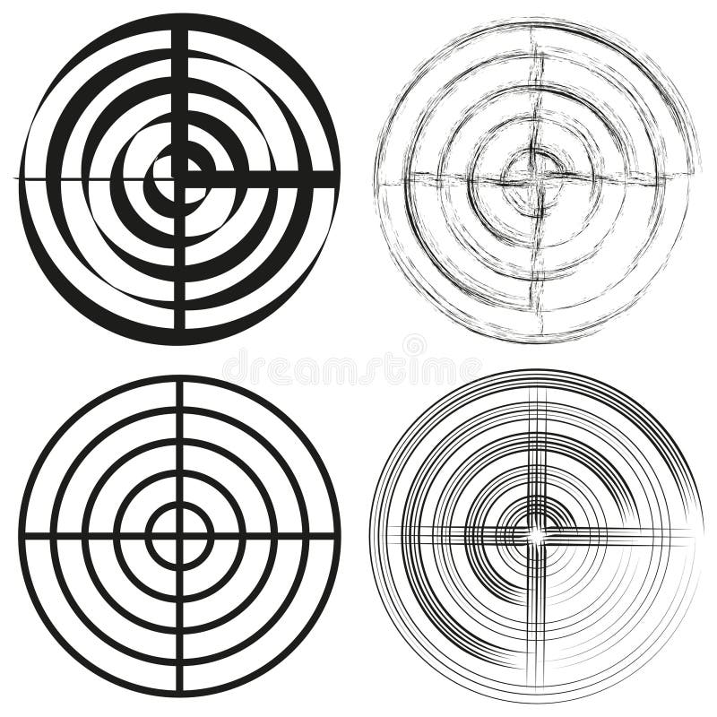 Target Icons. Circular Concentric Symbols. Grunge Black Patterns ...