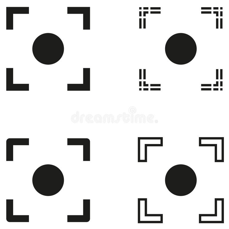 Target Icons Collection. Circular Shape Focus. Vector Elements ...