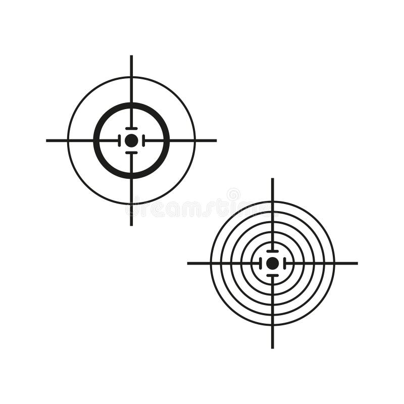 Target Icons Set. Bullseye Symbols. Vector Illustration. Black and ...