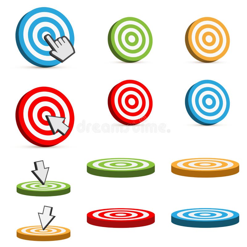 Target icons stock vector. Illustration of centre, colorful - 36887005