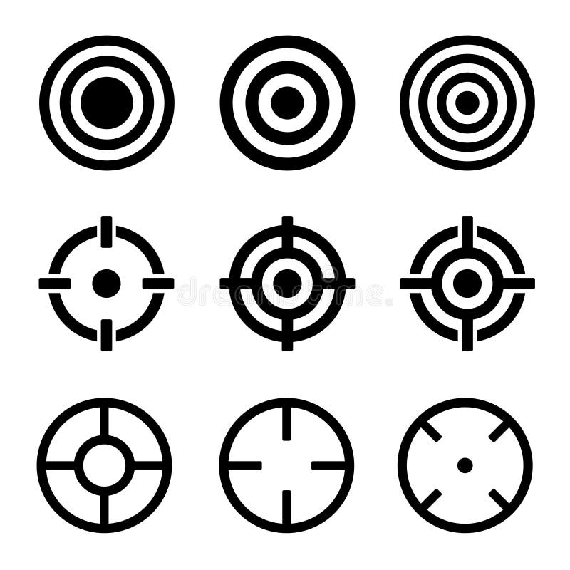 Target Icons Set on White Background. Vector Stock Vector ...