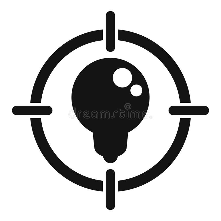 Target Idea Bulb Icon Simple Vector. Curiosity Brain Idea Stock Vector ...