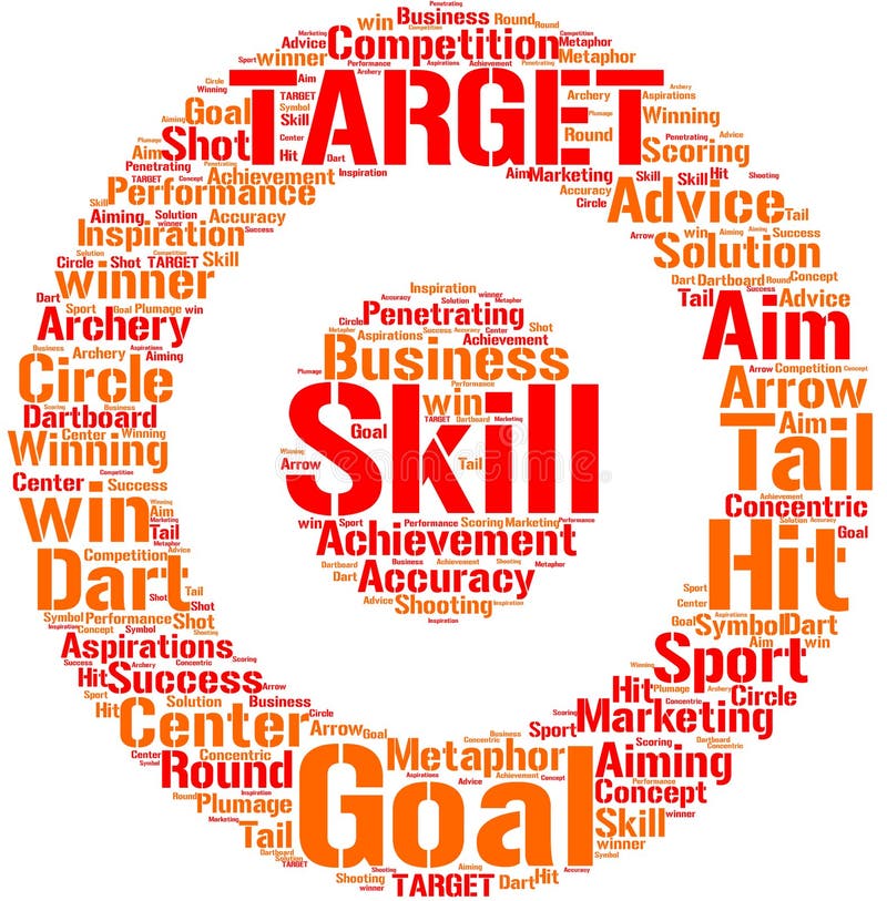 Target Illustration Tag Cloud Stock Illustration - Illustration of goal ...