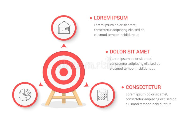 Target Infographics stock vector. Illustration of number - 203436689