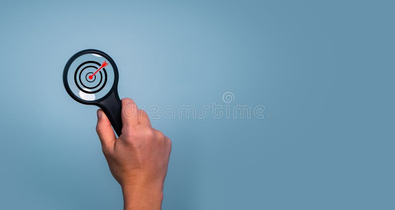 Target Inside Magnifier Glass for Focus Business Objective Stock Image ...