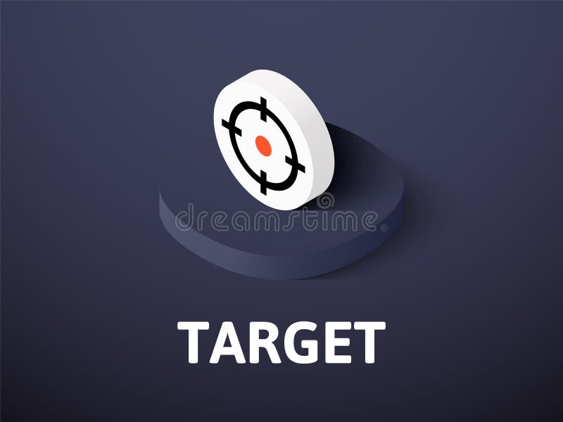 Target Isometric Icon, Isolated on Color Background Stock Vector ...