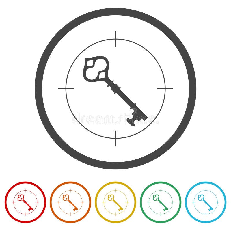 Target Key Ring Icon, Color Set Stock Vector - Illustration of graphic ...