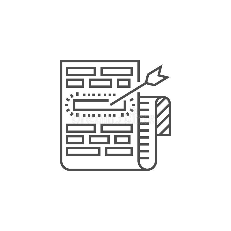 Target Keywords Line Icon stock vector. Illustration of accuracy ...