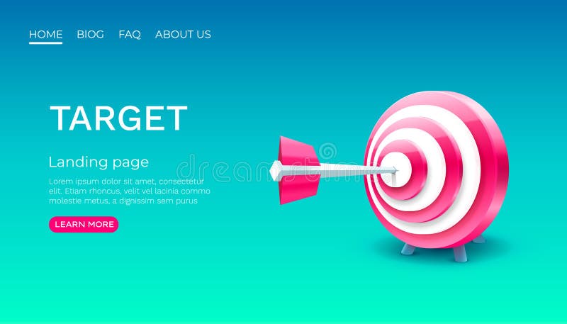 Target Landing Page, Banner Business 3d Icon. Vector Stock Vector ... Target Landing Page, Banner Business 3d Icon. Vector Stock Vector ...