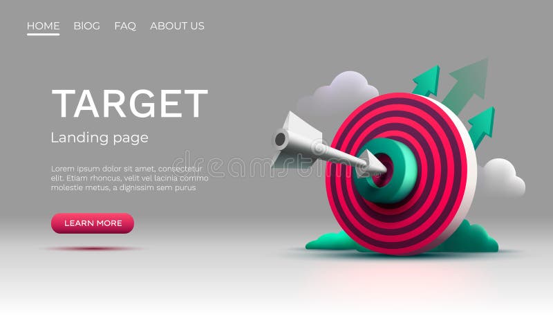 Target Landing Page, Banner Business 3d Icon. Vector Stock Vector ... Target Landing Page, Banner Business 3d Icon. Vector Stock Vector ...