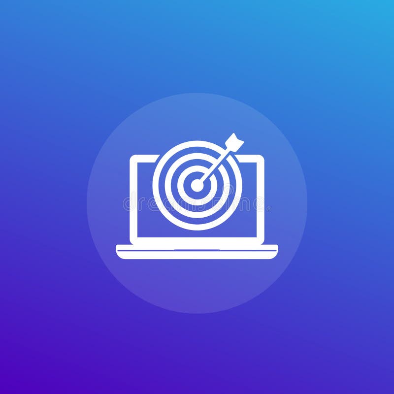 Target and Laptop, Digital Marketing Vector Icon Stock Vector ...