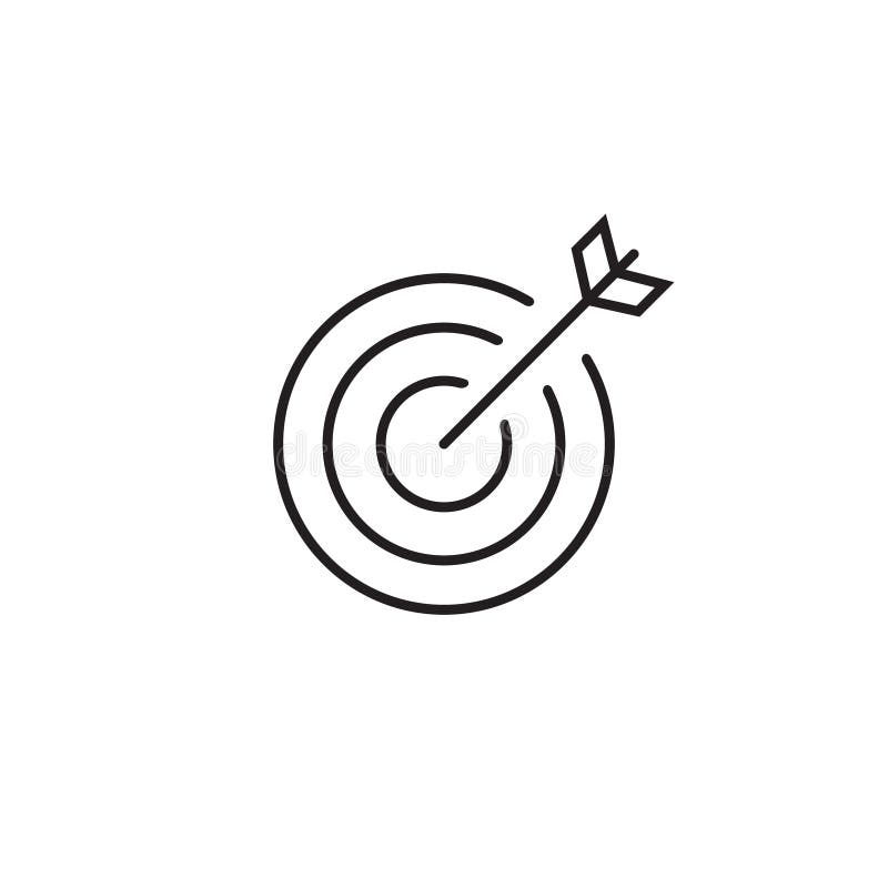 Target Line Icon Arrow Purpose Objective. Outline Dart Target Icon Logo ...