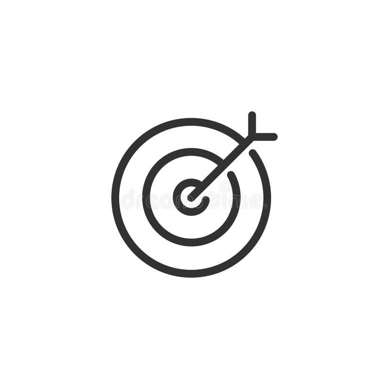 Target Line Icon Design stock illustration. Illustration of minimalist ...