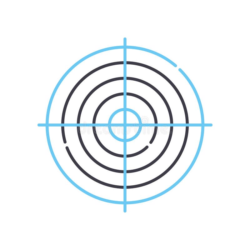 Target Line Icon, Outline Symbol, Vector Illustration, Concept Sign ...