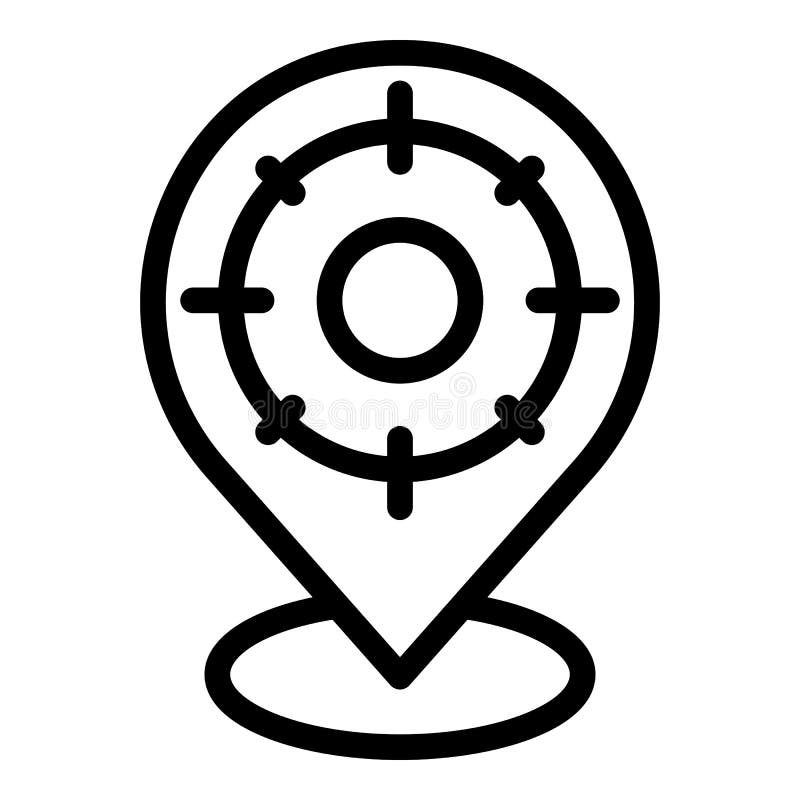 Target Location Icon, Outline Style Stock Illustration - Illustration ...