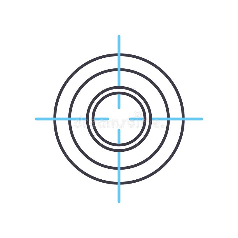 Target Location Line Icon, Outline Symbol, Vector Illustration, Concept ...