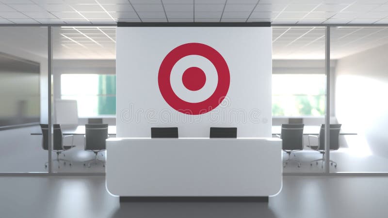Target Logo Above Reception Desk in the Modern Office, Editorial ...
