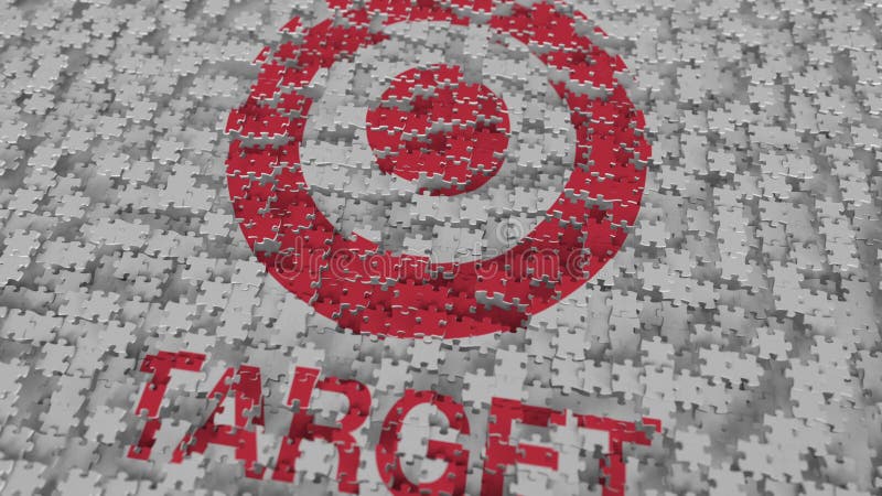 TARGET Logo Composing with Puzzle Pieces, Editorial 3D Rendering ...
