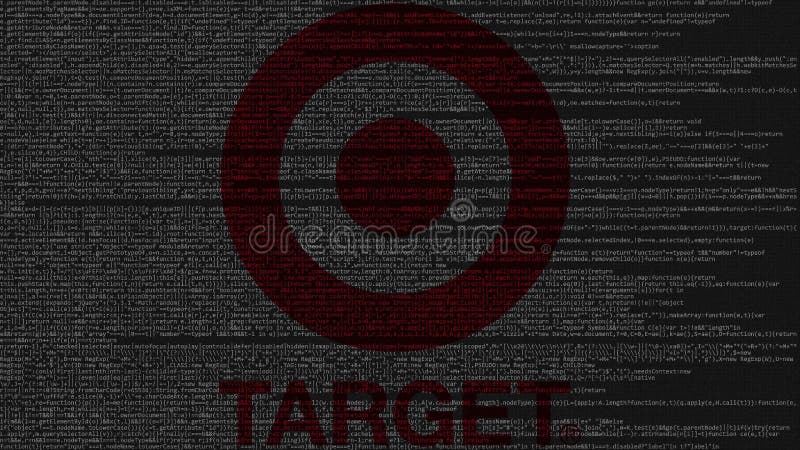 Target Logo Made of Source Code on Computer Screen. Editorial Loopable Animation Stock Footage ...