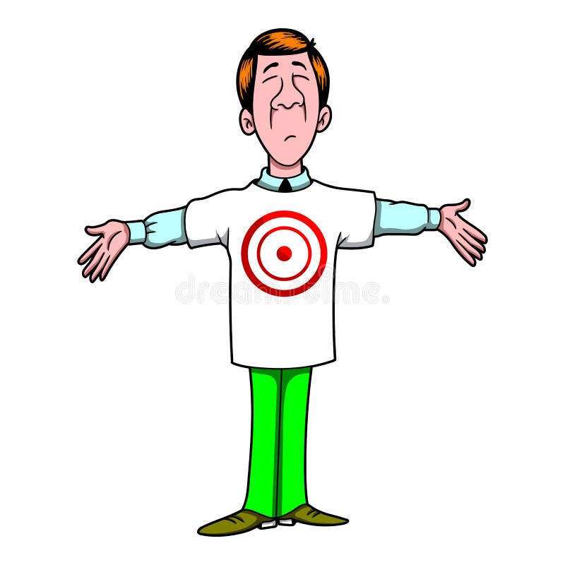 Cartoon target man stock vector. Illustration of character - 262116816