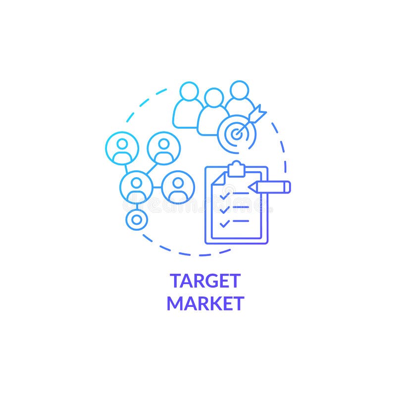 Target Market Blue Gradient Concept Icon Stock Vector - Illustration of ...