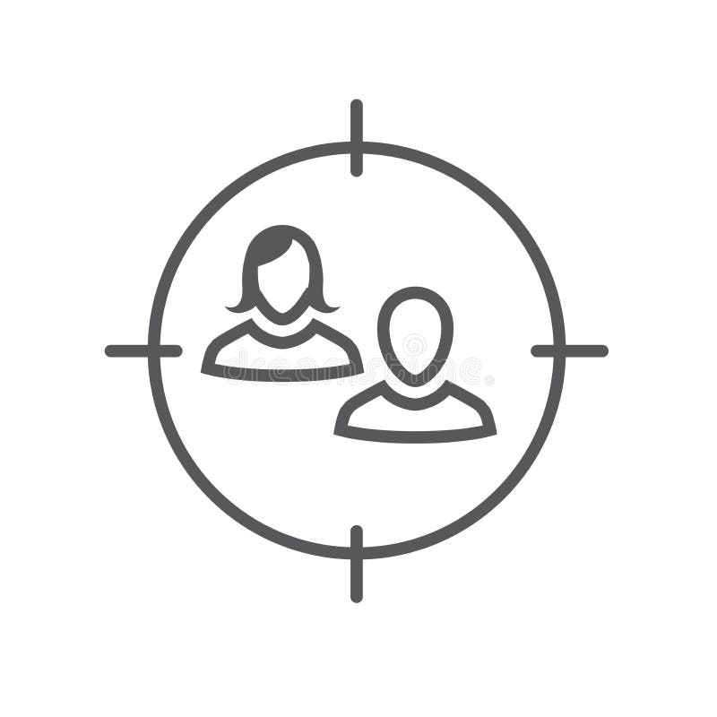 Target Market Icon with People & Target Stock Vector - Illustration of ...
