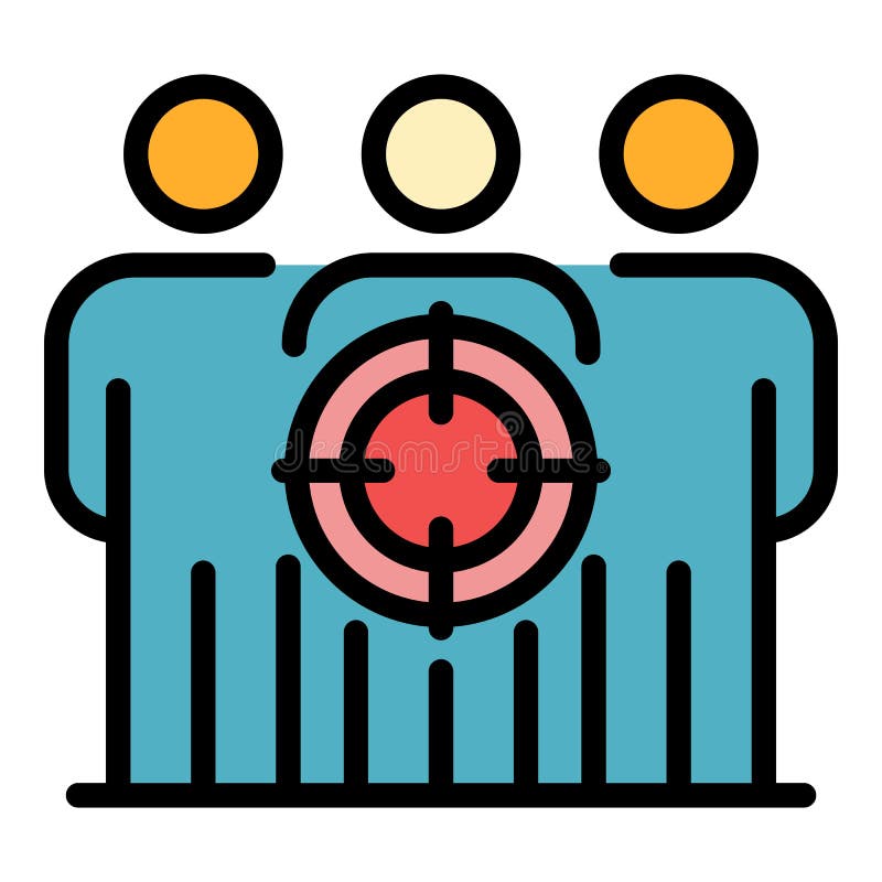 Target Market People Icon Color Outline Vector Stock Vector ...