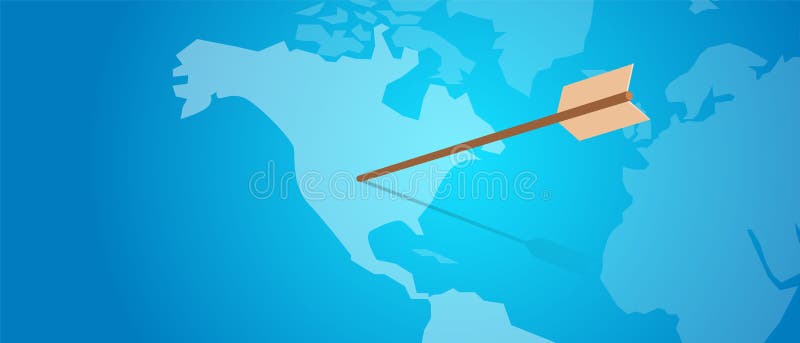 Target Market Specific Location Area in Map in Marketing Arrow on World ...